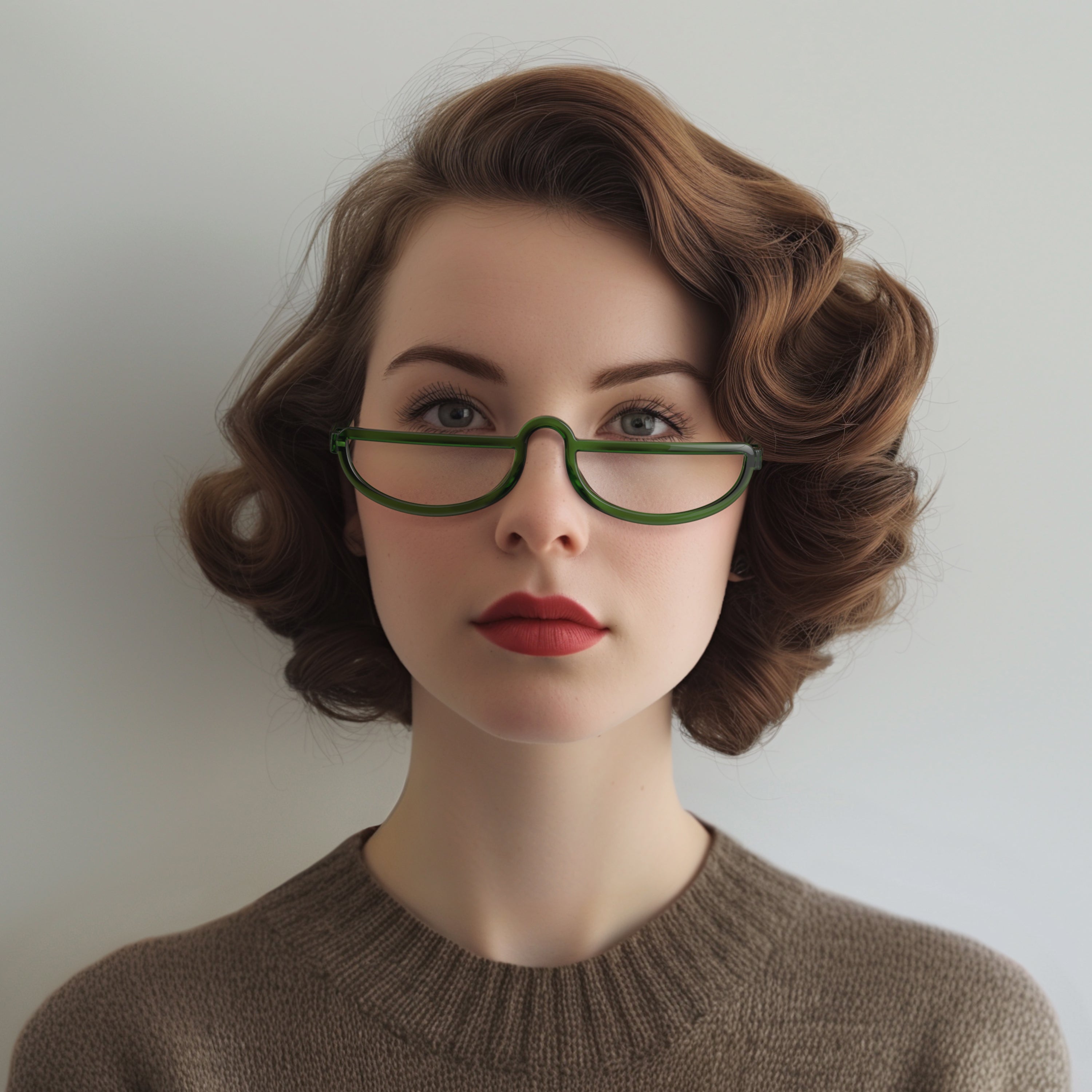 Brainy reading glasses in gloss transparent green – London Mole
