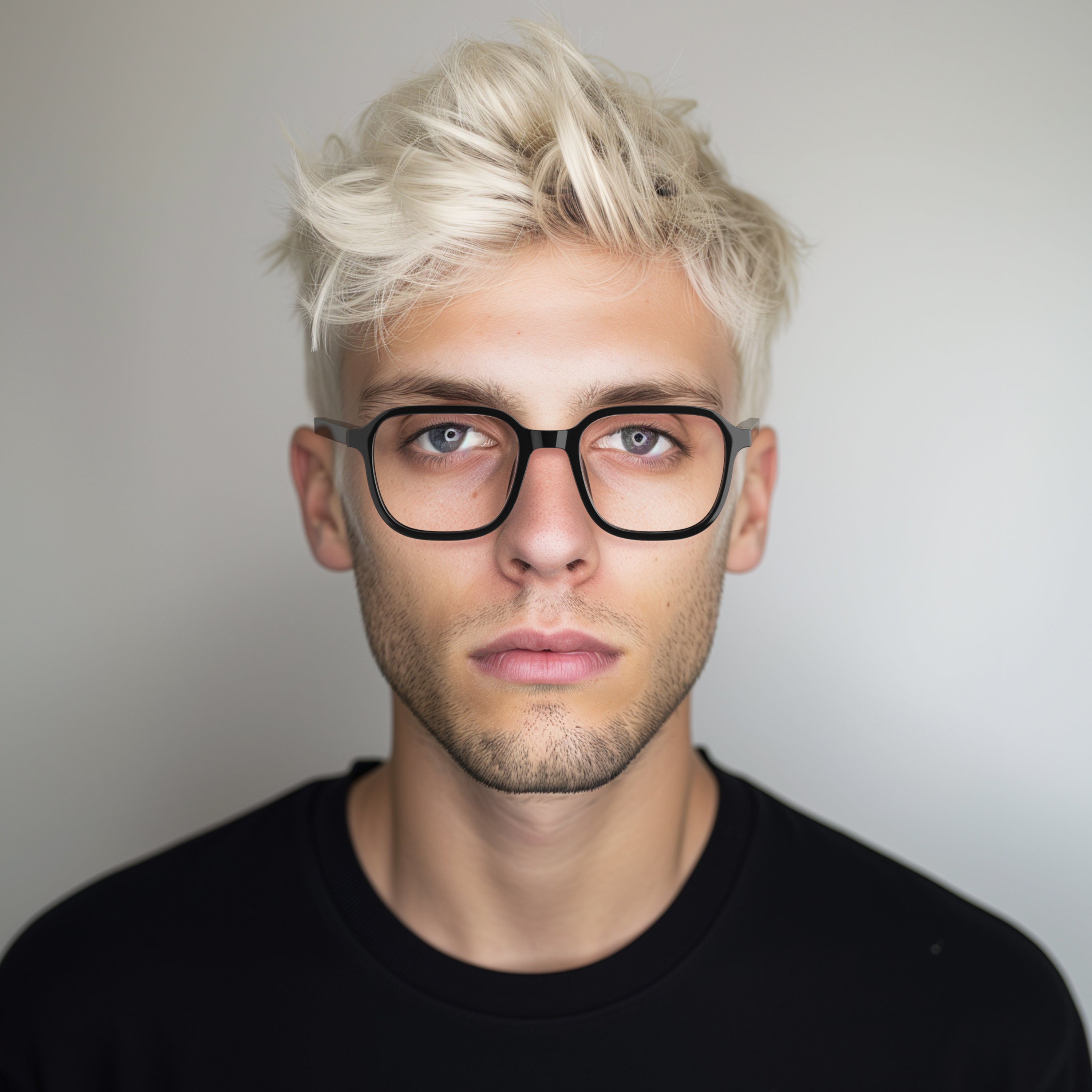 Hollywood blue blocker glasses in gloss black – London Mole