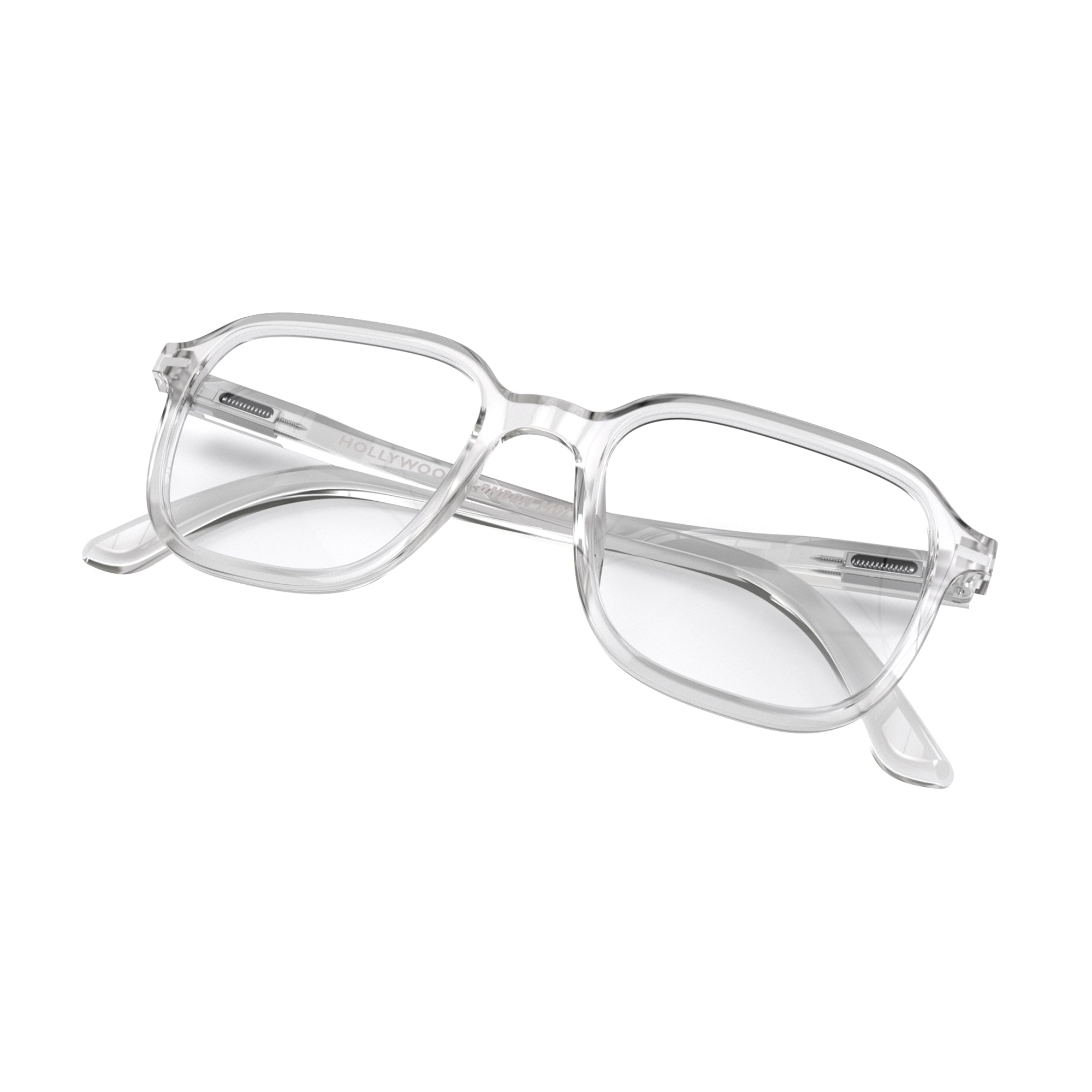 Hollywood blue blocker glasses in gloss transparent – London Mole