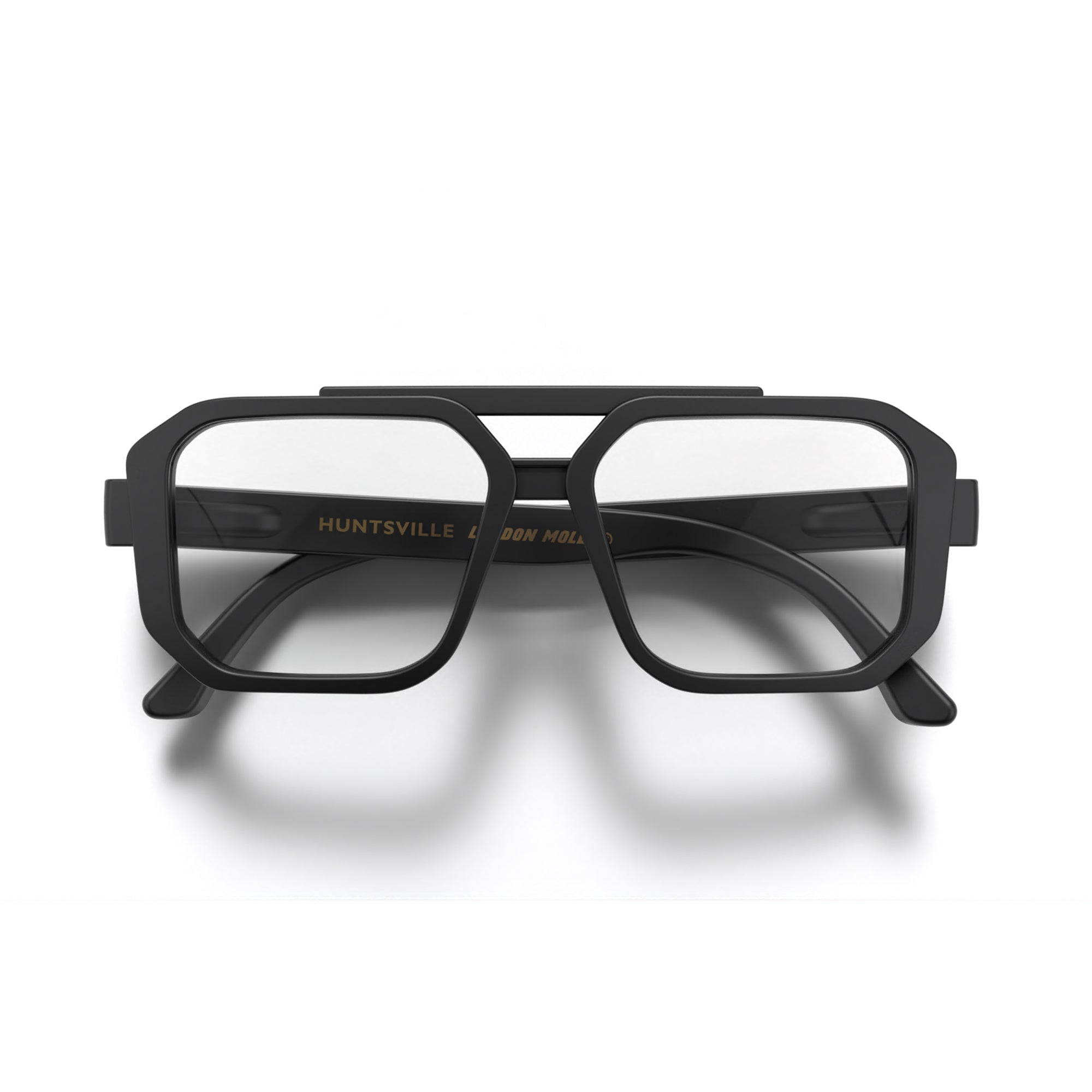 Huntsville blue blocker glasses in rubberised black – London Mole