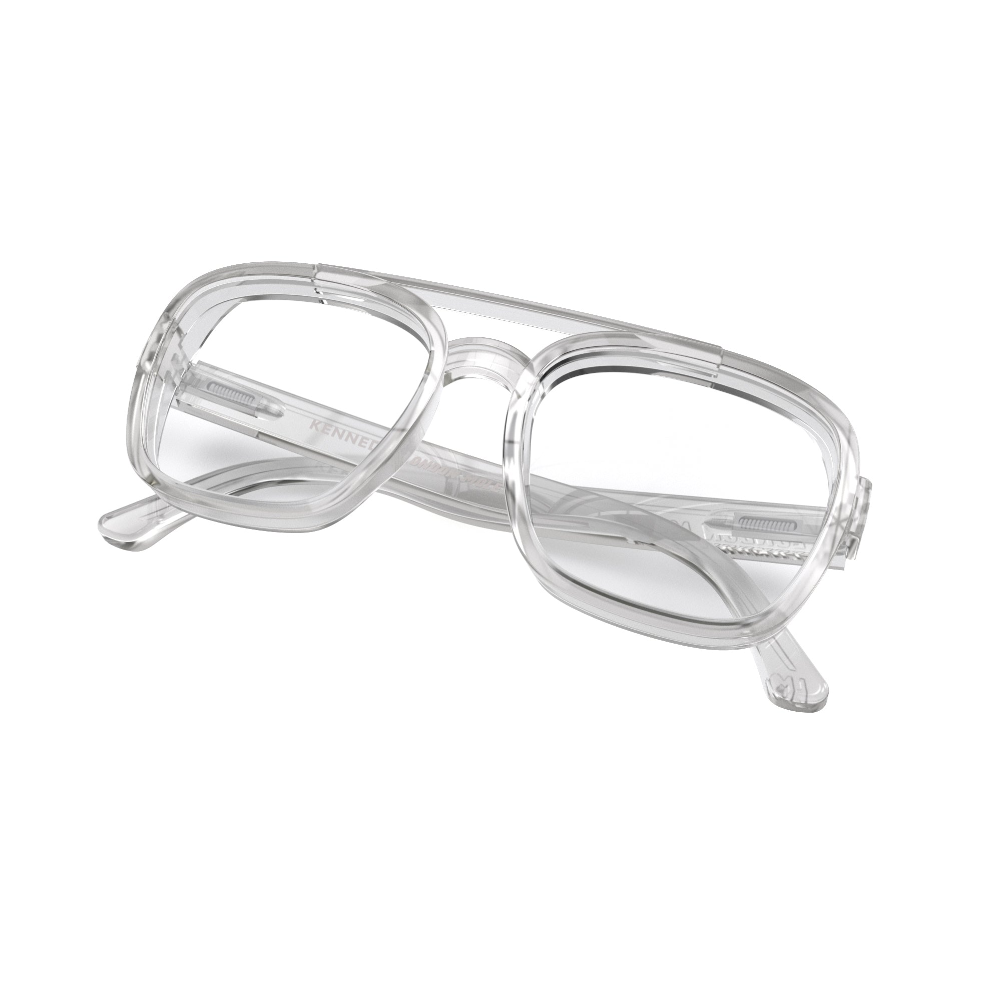 Kennedy reading glasses in gloss transparent – London Mole