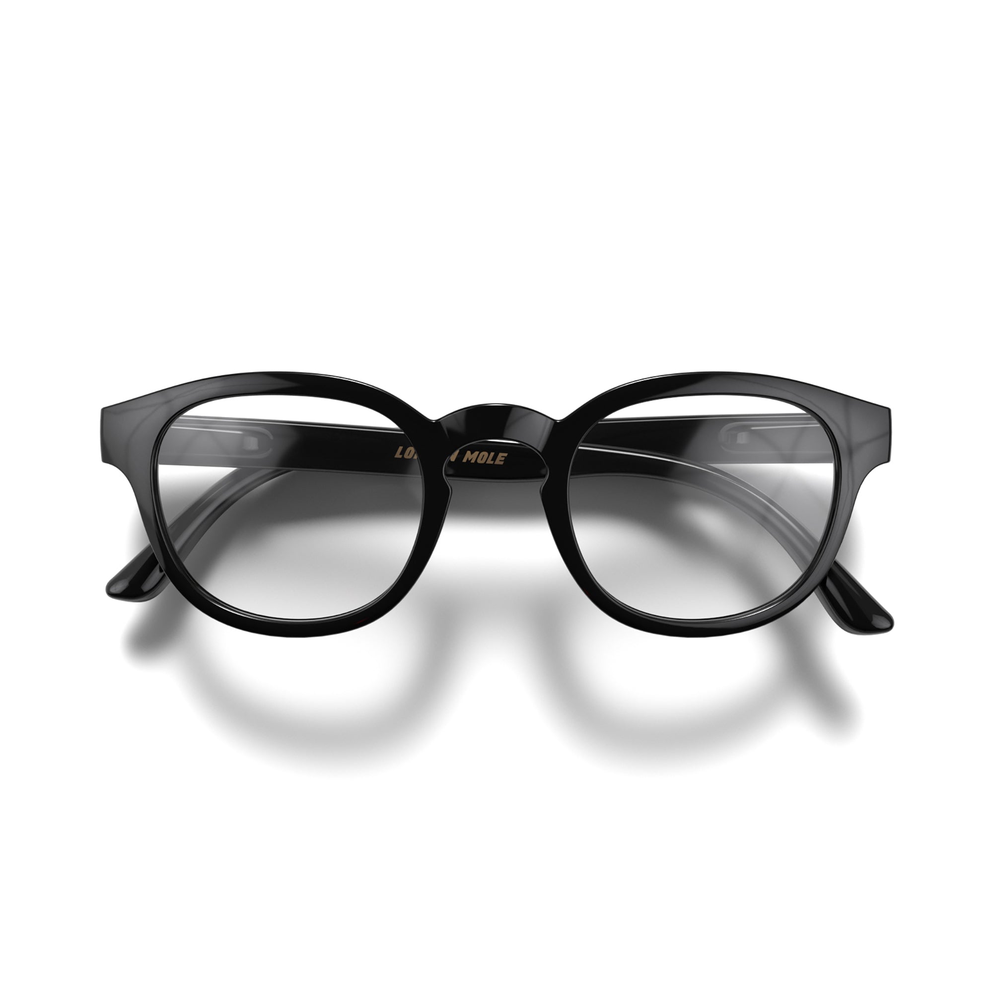 Monalux blue blocker glasses in gloss black – London Mole