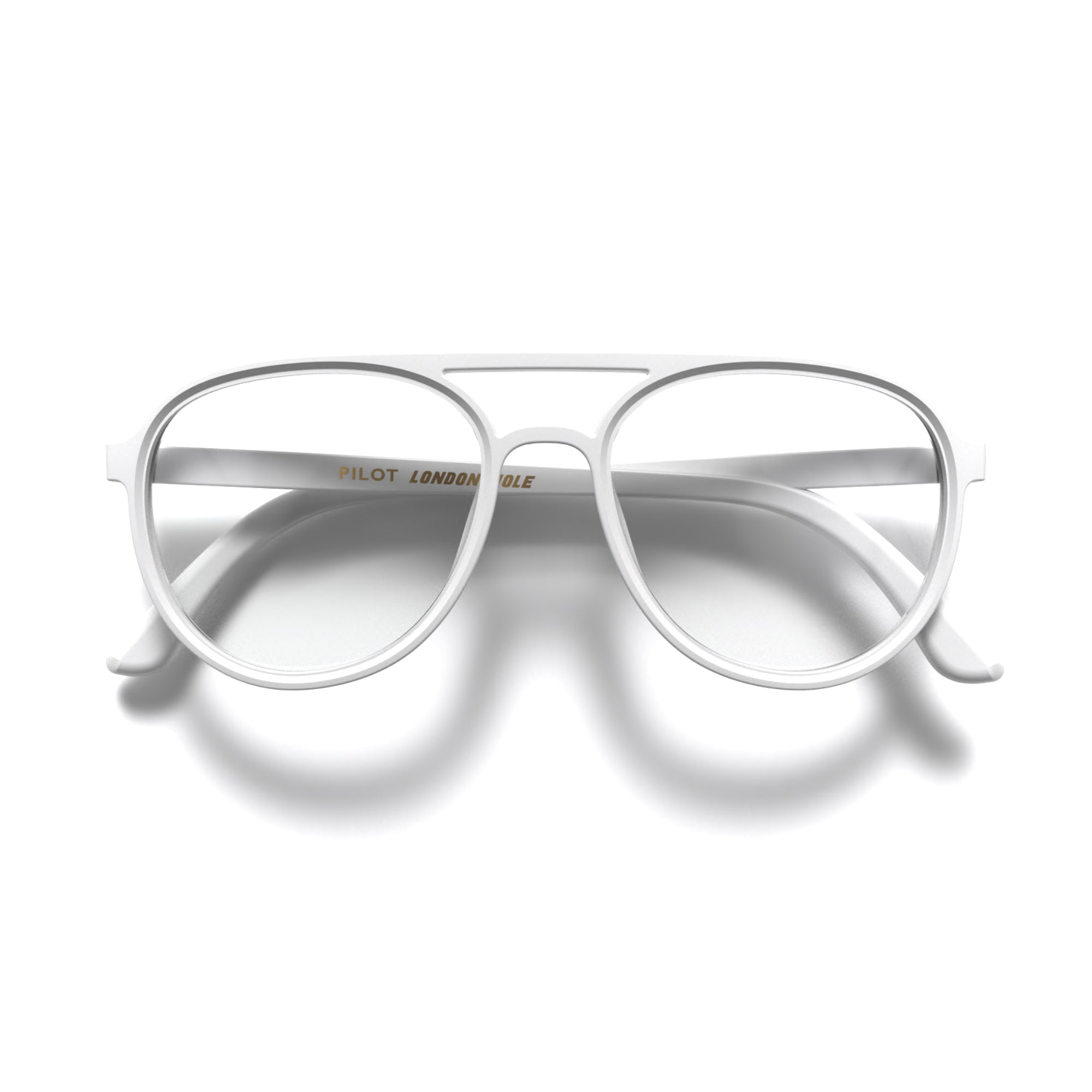 Pilot reading glasses in matt white – London Mole
