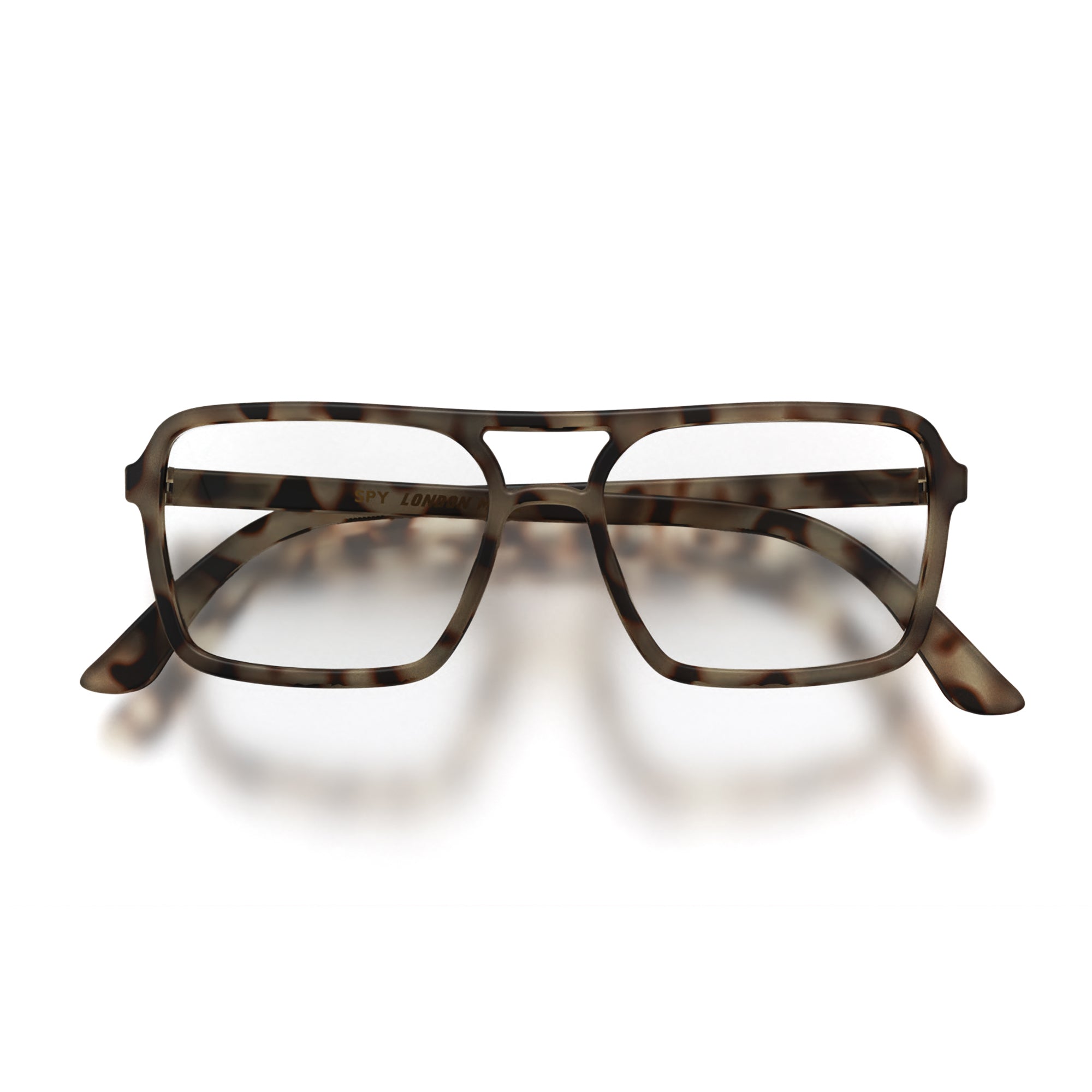 Spy blue blocker glasses in matt pale tortoiseshell – London Mole