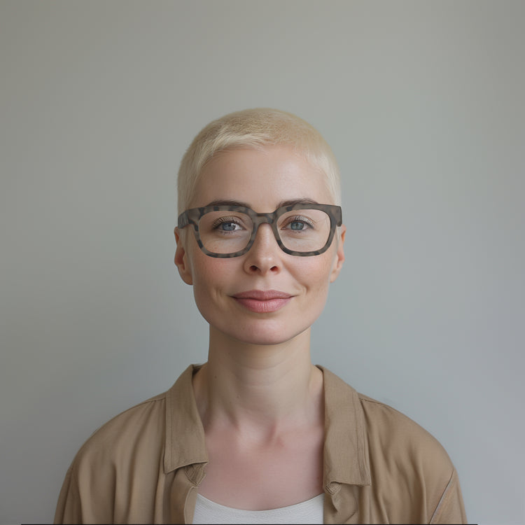 Tricky blue blocker glasses in matt pale tortoiseshell – London Mole