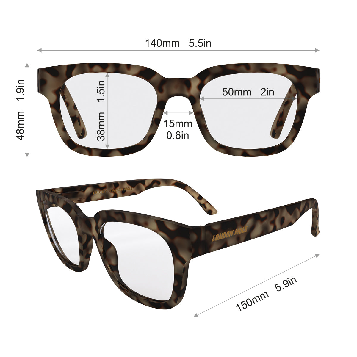 Tricky blue blocker glasses in matt pale tortoiseshell – London Mole
