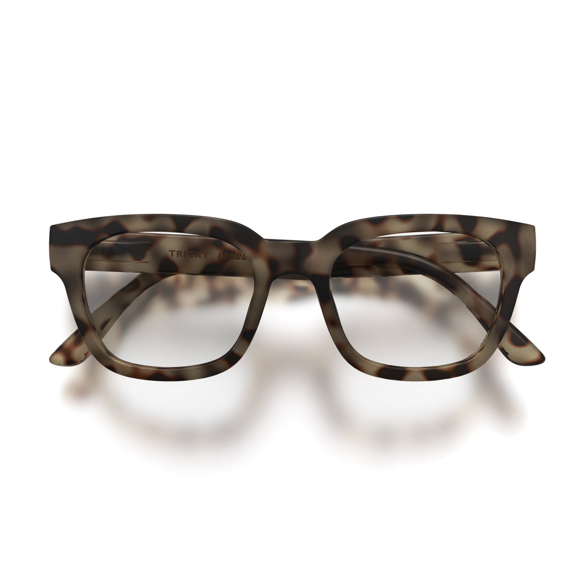 Tricky blue blocker glasses in matt pale tortoiseshell – London Mole
