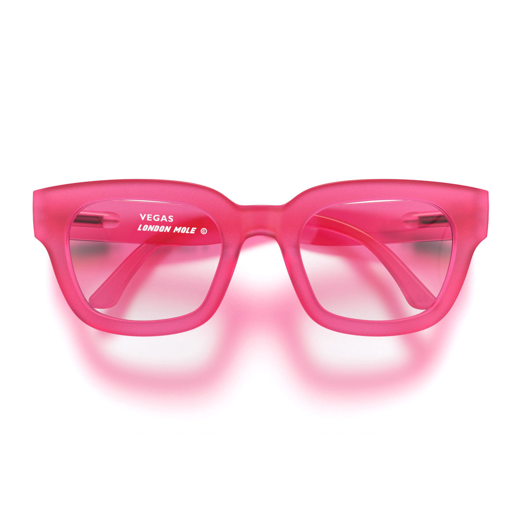 Vegas zero's in rubberised fluorescent transparent pink – London Mole