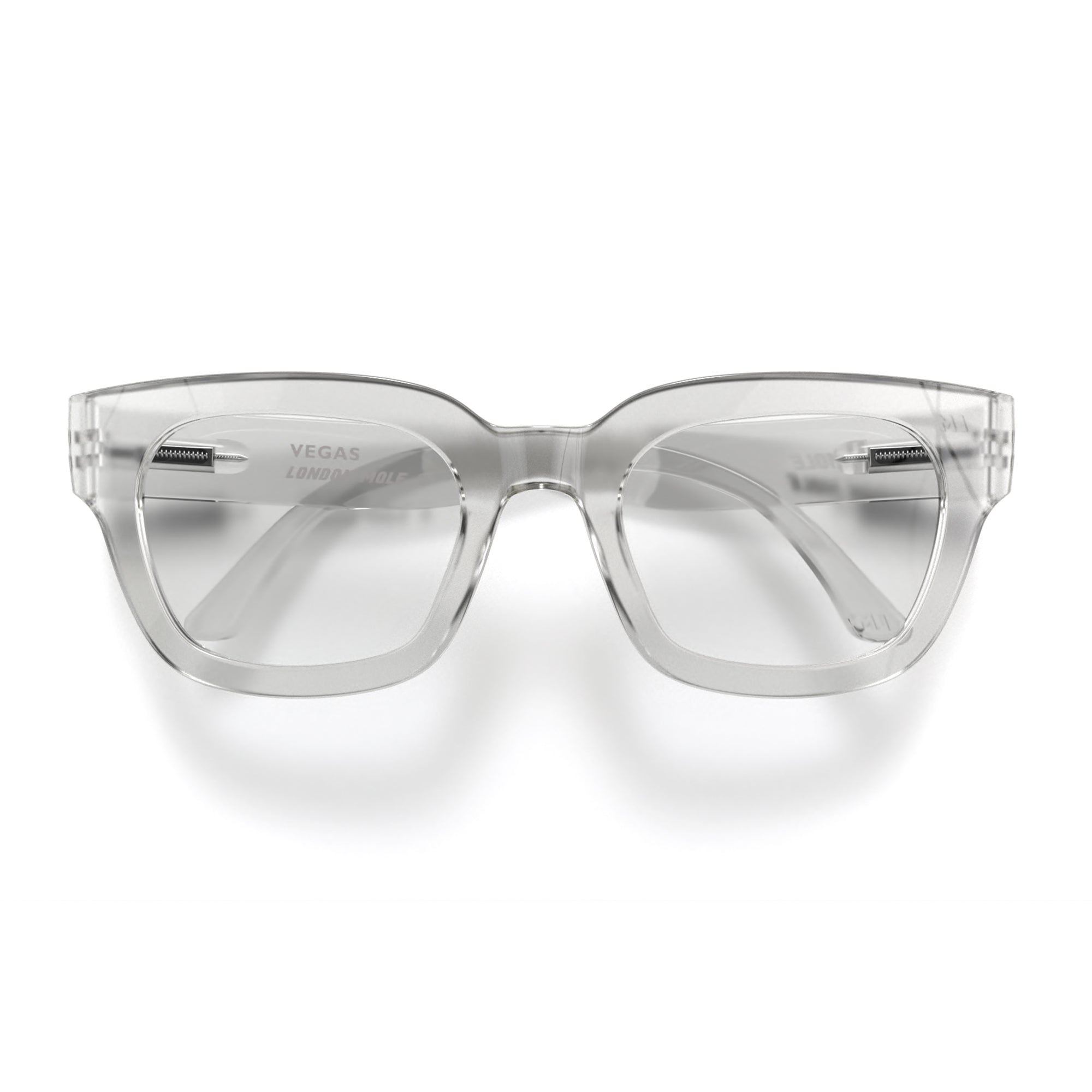 Vegas reading glasses in gloss transparent – London Mole