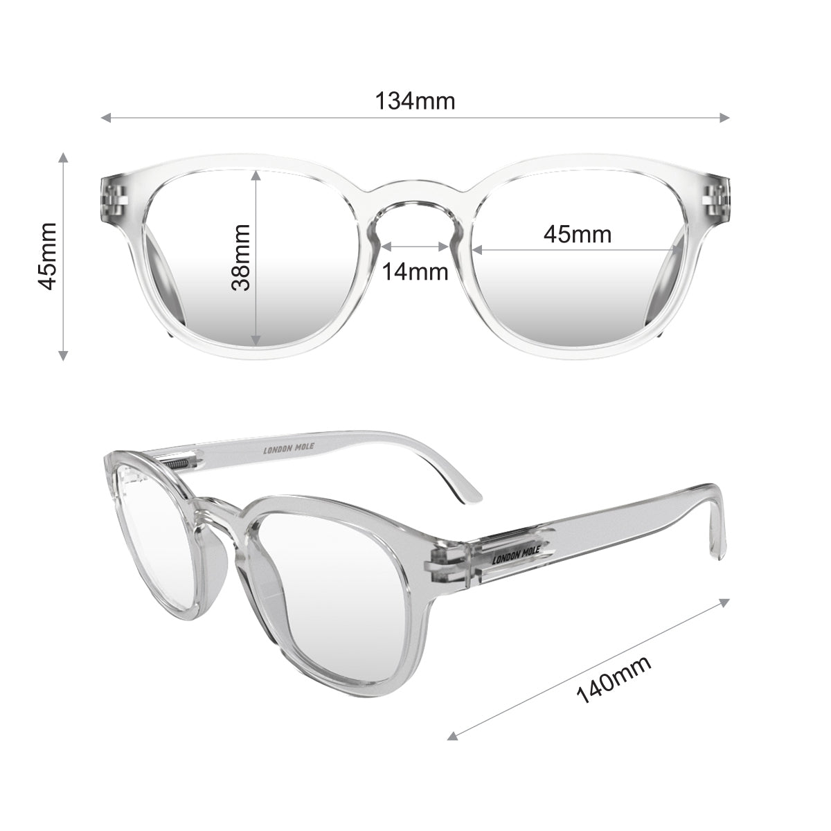 Monalux Blue Blocker Glasses in Transparent – London Mole