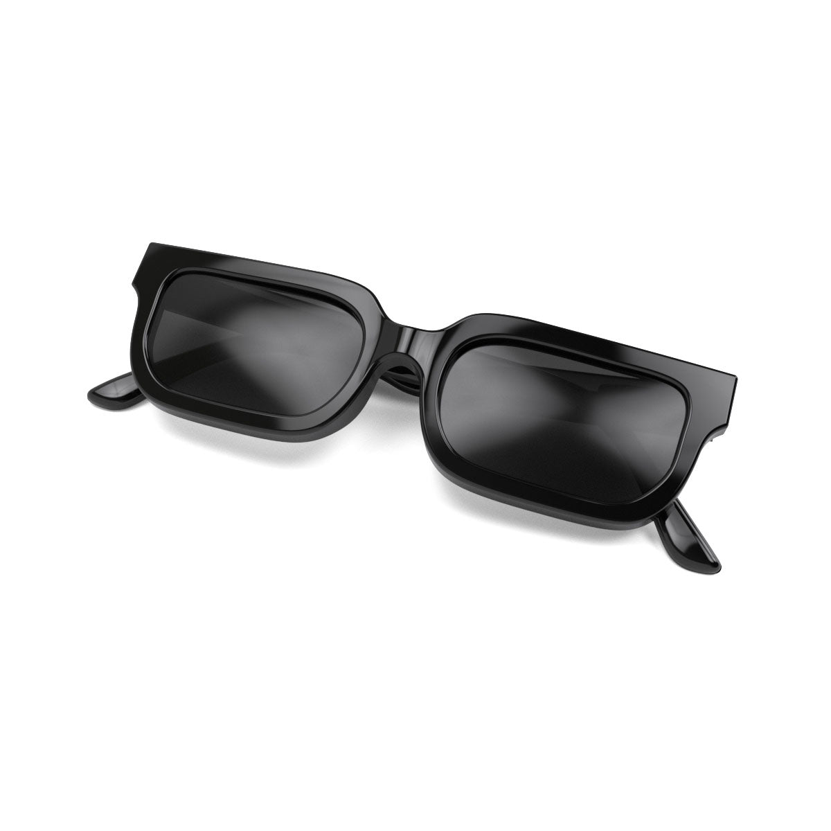 Icy sunglasses in Gloss Black with Black Lenses – London Mole