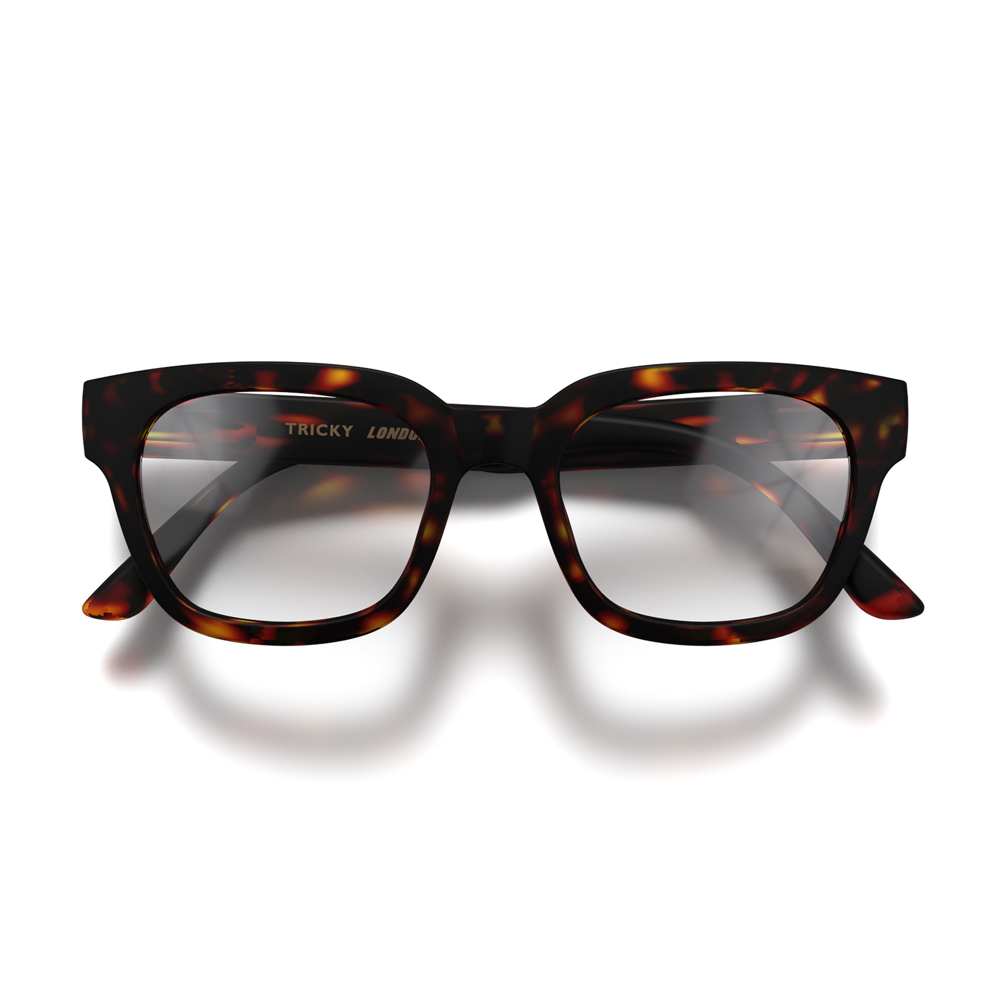 Tricky blue blocker glasses in matt tortoiseshell – London Mole