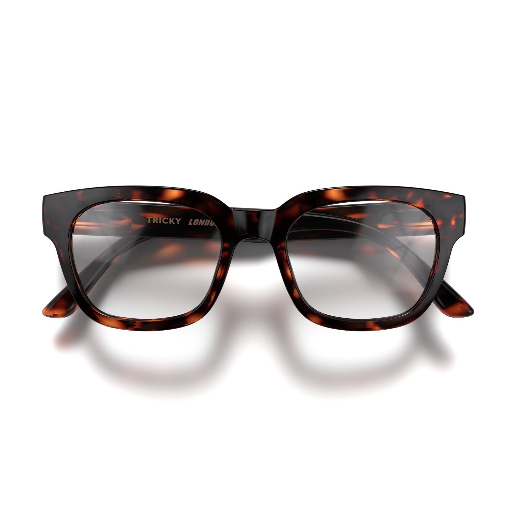 Tricky blue blocker glasses in gloss tortoiseshell – London Mole